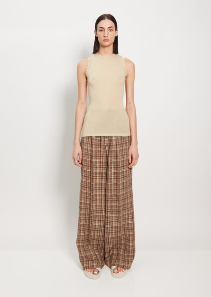 Cotton Giza Sheer Rib Tank — Light Beige – La Garçonne