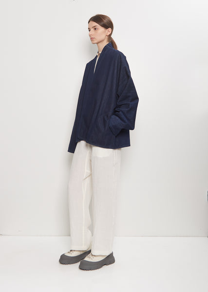 Cairo Washed Denim Kimono Jacket — Blue – La Garçonne