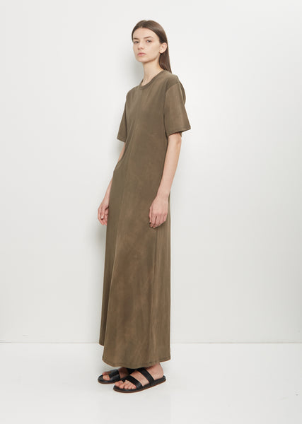 Organic Cotton Sunbleached Draped Dress – La Garçonne