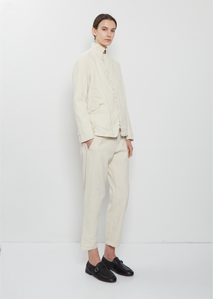 Linen Cotton Tailored Jacket — Ivory – La Garçonne