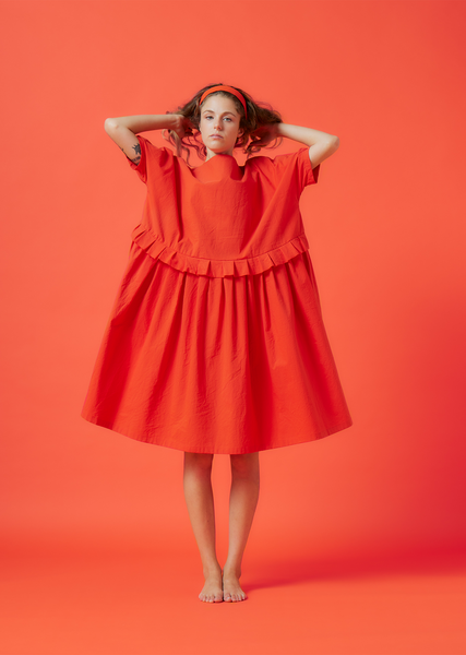 Cotton Ruffle Trim Dress – La Garçonne