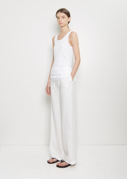 Ribbed Cotton Tank Top — White – La Garçonne