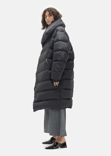 Waterproof Asymmetric Long Puffa Coat With Collar by Marques ' Almeida ...