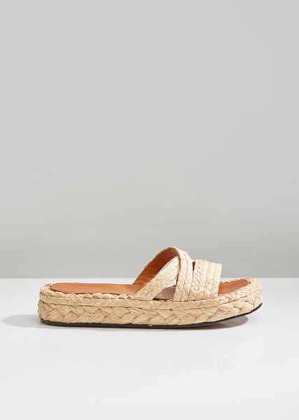 Idalie Rafia Slide by Clergerie- La Garçonne