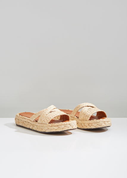 Idalie Rafia Slide by Clergerie- La Garçonne