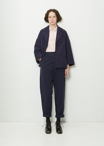 Slob Short Cotton Coat — Ink – La Garçonne