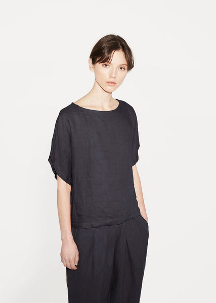 Linen Box Top by Black Crane - La Garçonne