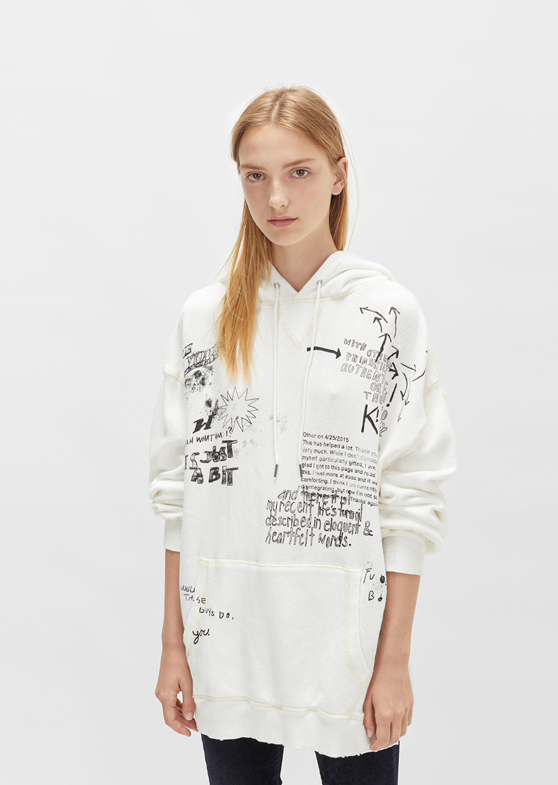 Doodle Hooded Sweatshirt by R13- La Garçonne Doodle Hooded Sweatshirt by R13- La Garçonne